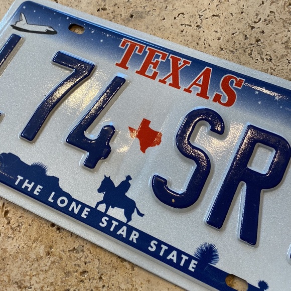Other | Texas License Plate Lone Star State Cowboy Red White Blue ...